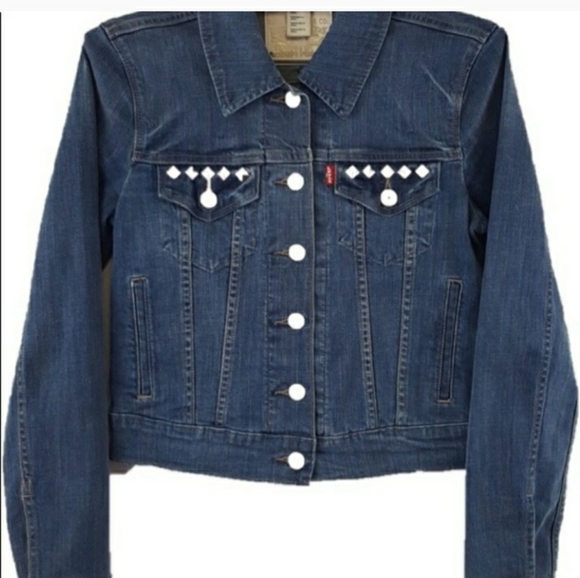 Levi's | Jackets & Coats | Levis Cropped Studded Denim Jacket | Poshmark